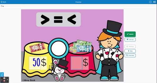 BOOM Cards: Je compare les valeurs (jusqu'à 200 cents et 200 dollars)