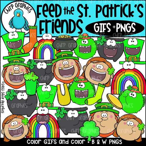 Feed the St. Patrick's Day Friends GIF and PNG Clip Art Set by Chirp ...