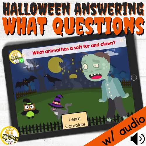 Halloween Answering What Questions Boom Cards by Teacher Kimmy | TPT