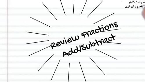 Addition and Subtraction with Fraction (doodle video) and worksheet