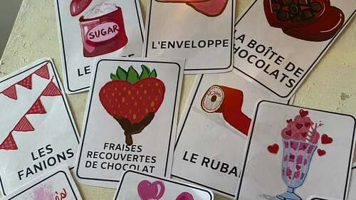French Valentine's Bundle 48 Flashcards, Worksheets, Slideshow, and ...