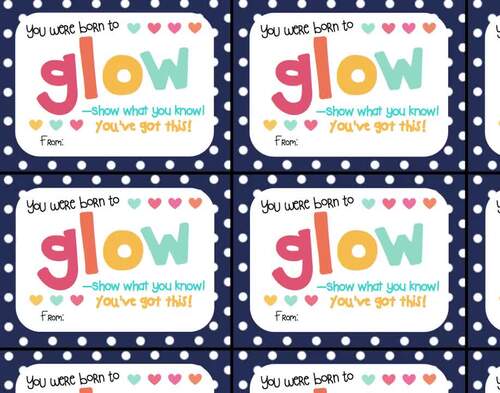 Glow Stick (Glow-in-the-Dark) Testing Motivation Gift Tag- You were ...
