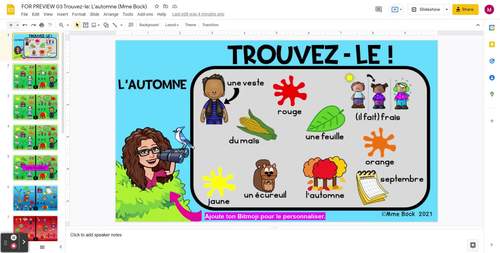 Trouvez-le! - L'automne - Google Slides™ by Mme Bock | TPT