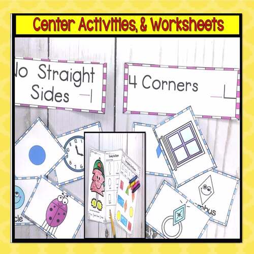 2D and 3D Shape Activities & Worksheets and Shape Centers for PK, K and 1