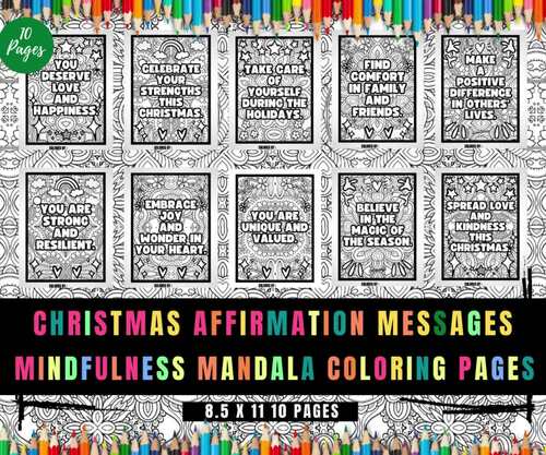 Counseling Christmas Activities, Affirmation Message, SEL Coloring For Kids