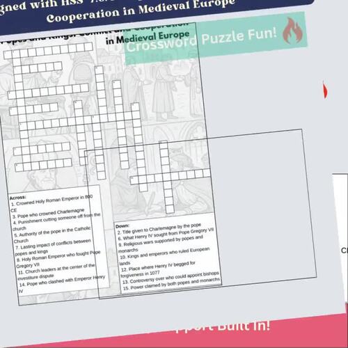 HSS 7.6.4 Puzzle Pack - Power & Authority in Medieval Europe: Popes vs ...