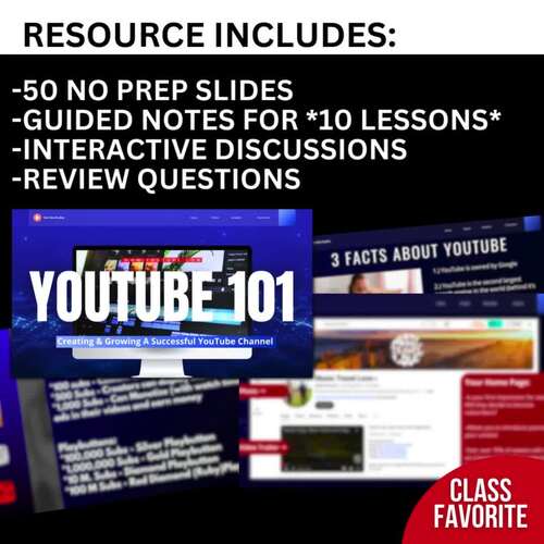YouTube 101 Classroom Unit - No Prep General Lesson Plan (50 Slides ...