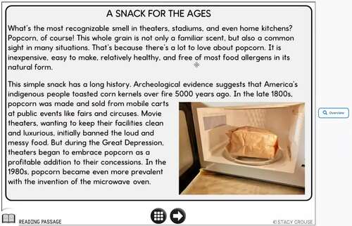 Popcorn Passage + Language Activities for Older Students in Speech Therapy