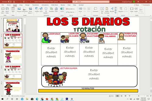 DIGITAL CENTER ROTATION BOARD IN SPANISH | EDITABLE by Fantastic Teacher