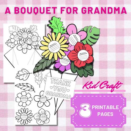 Grandma Craft | Grandparents Day Craft | Coloring Activities | Flower Craft