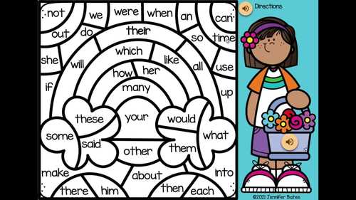 Sight Words #2 Spring Color By Code Google Slides by Jennifer Bates