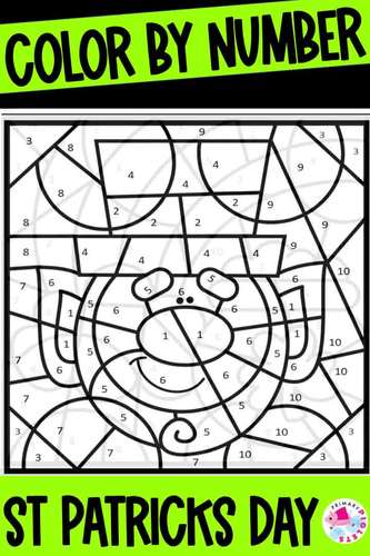 St. Patrick's Day March Math Coloring Pages Sheets Color by Number Code ...