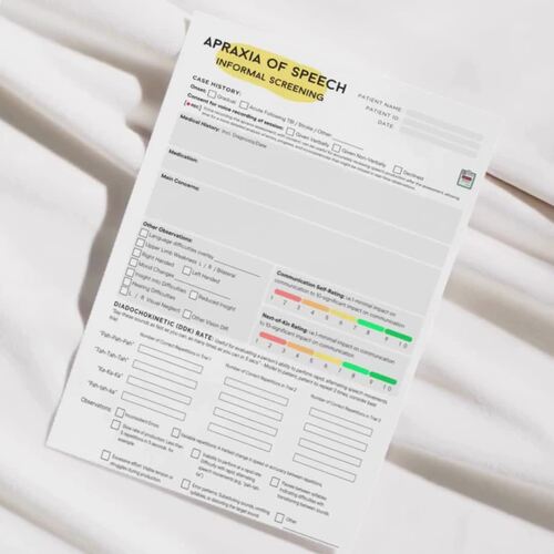 Adult Apraxia of Speech Screening, Speech Pathology Assessment ...