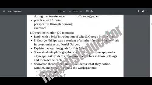 Middle School Linear 1-Point and 2-Point Perspectives Cityscape of ...