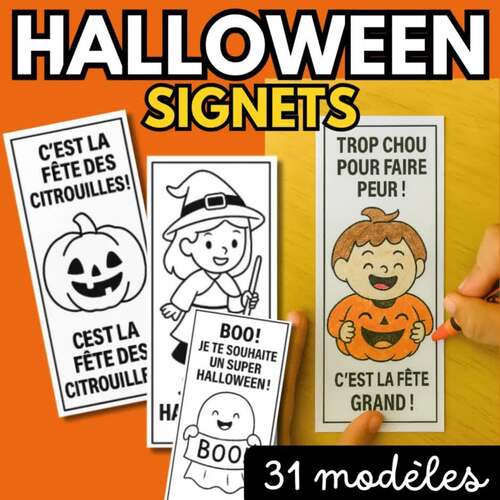 Signets à colorier – Halloween | 24 signets en français | Activité automne