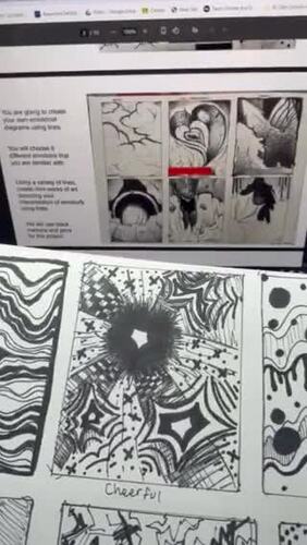 Element of art Line Project Depicting Emotions by Nena's Lessons