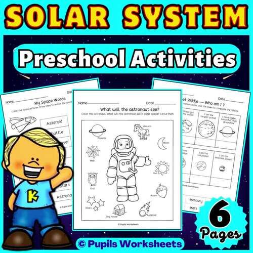 Space Solar System Theme Activities for Preschool and Kindergarten