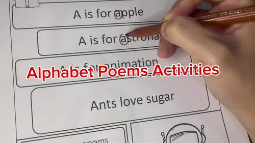 Alphabet Poems Activities | Letter of the week poems by Piccobee