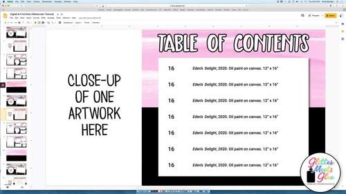 Digital Art Portfolio Templates: Google Drive Resource for Distance ...