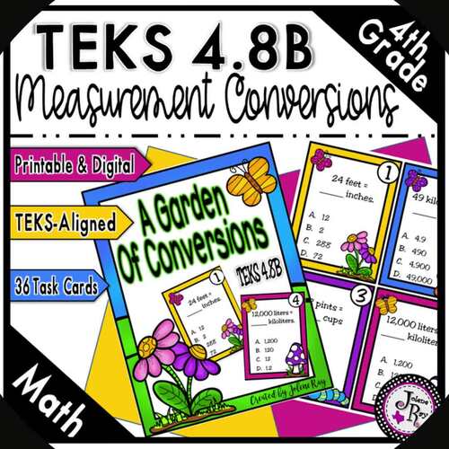 4th Grade Customary & Metric Measurement Conversions Task Card Game ...