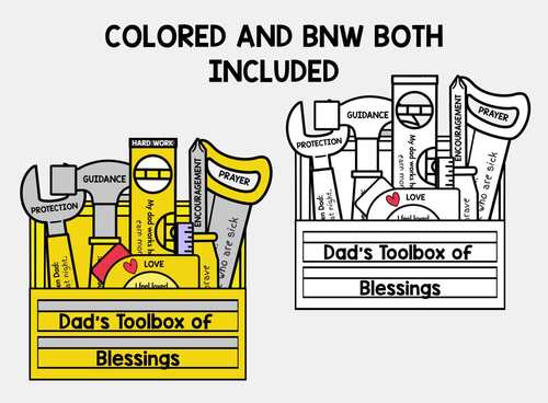 Dad's Toolbox of Blessings Father's Day Bible Pocket Craft for Sunday ...