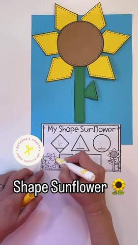 Sunflower Craft 2D Shapes Kindergarten Fall Math Craft Activity Math ...