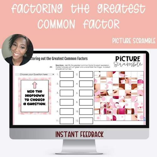 Greatest Common Factor Valentine Picture Scramble by Beyond the Math