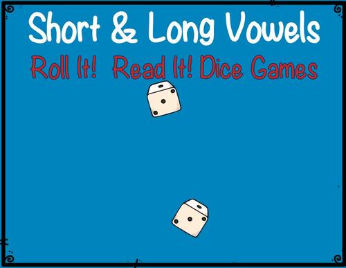 Three Phonics Mixed Short & Long Vowel Sounds Dice Games | TPT