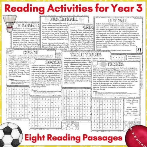 Sports Reading Comprehension Passages and Activities | Print and Digital