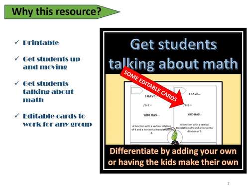 Transformations of Functions AP® Precalculus 1.12 Activity I have Who Has