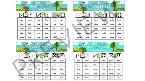 Earth Day Game Pack: Phonics Fluency Games! | CVCe, Vowel Teams, R ...