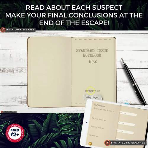 Murder on Tranquility Island Escape Room Mystery Escape Middle School ...