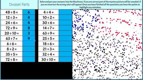 Division Facts Martin Luther King Jr Pixel Art MLK by Pick Up and Go ...