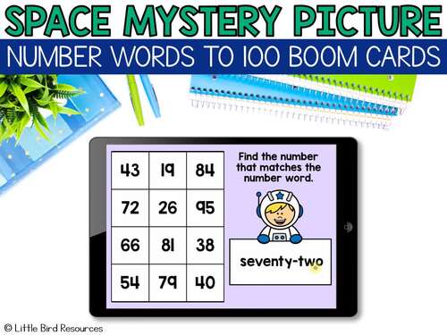 Space Matching Numbers 1 to 100 and Word Form Find the Number Boom ...