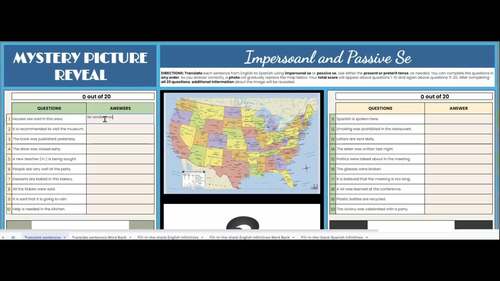 Spanish Impersonal and Passive Se Self-Checking Digital Mystery Picture ...