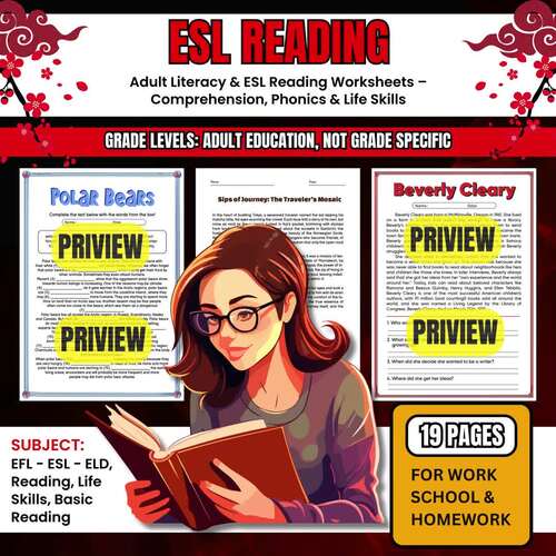 Adult Literacy & ESL Reading Worksheets – Comprehension Phonics & Life ...