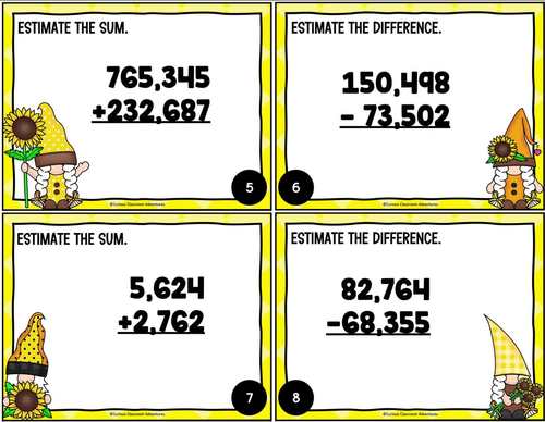 Fall Addition and Subtraction Task Cards with larger numbers - Autumn ...