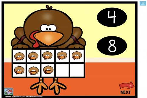 Turkey Numbers and Counting Kindergarten November Distance Learning