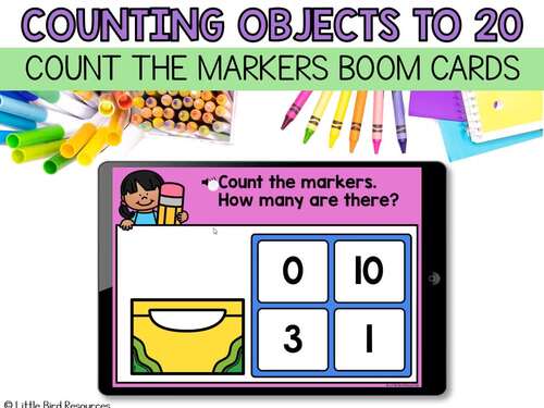 Back to School Counting Objects to 10 Boom Cards Count and Match ...