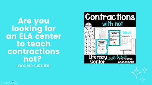 Contractions With Not Hands-On Grammar Center Activity by Fiddleheads