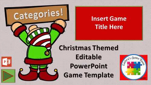 Editable PowerPoint Review Game Template: Categories Christmas Game