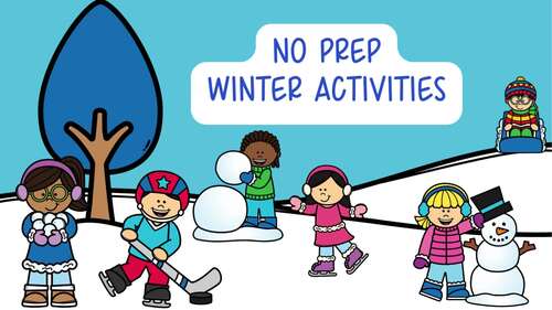 Winter Math + Literacy Worksheets No Prep PreK Kindergarten First TK UTK