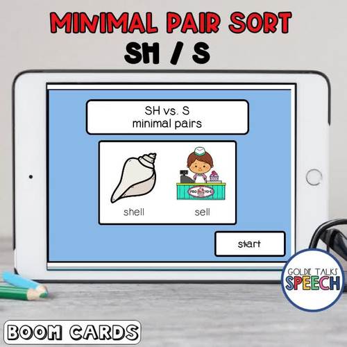 Boom Card Minimal Pairs Bundle Distance Learning by GoldieTalks Speech