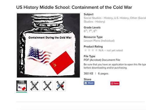 US History Middle School: Containment of the Cold War by Social Studies ...