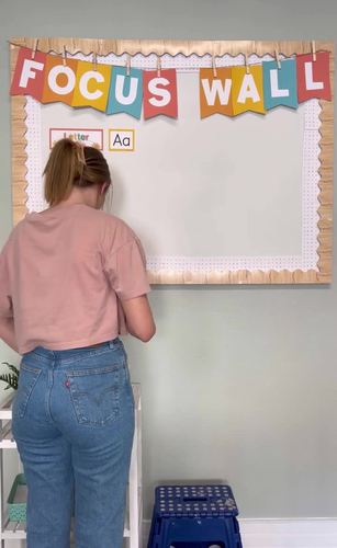 Editable Focus Wall for Preschool- Retro Vibes Classroom Decor | TPT