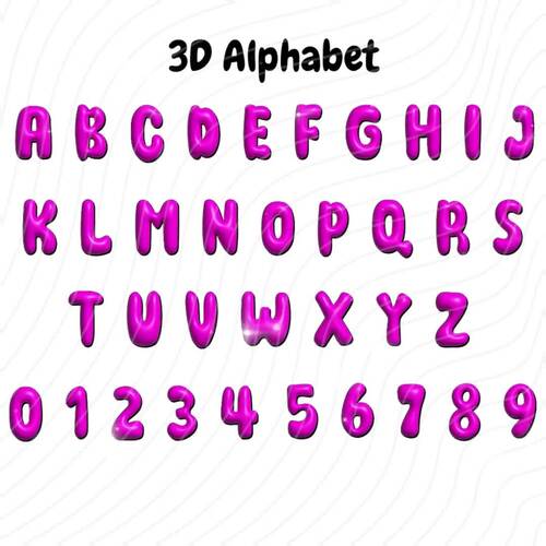 3d shapes craft Alphabet Neon, Colorful, bulletin board letters font Bundle