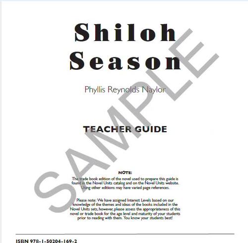 Shiloh Season Novel Units® Teacher Guide Novel Study | TPT
