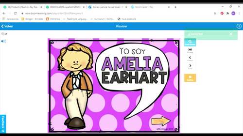 BOOM CARDS AMELIA EARHART | Women's History in Spanish | Día de la mujer