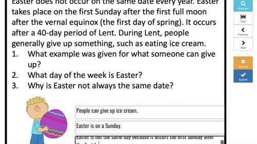 Easter WH Questions Fun Facts Boom Cards™ by love2speak | TPT
