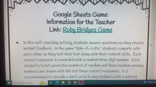 Ruby Bridges Game Google Reading Comprehension Black History Month Activity